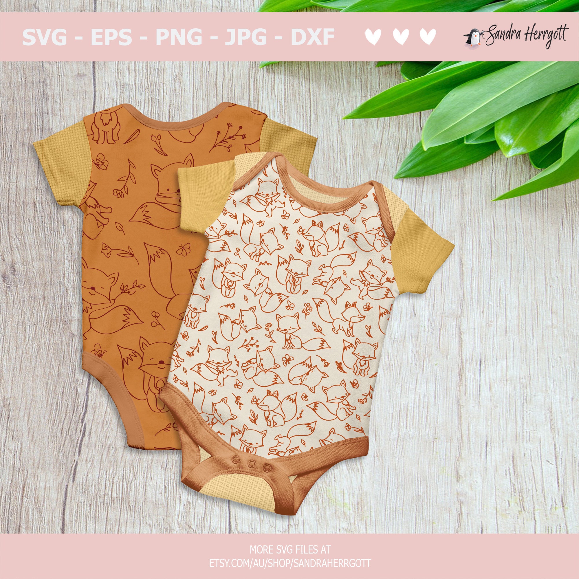 Cute Fox Seamless Pattern Svg Dxf Png Jpg Baby Animal Cricut - Etsy