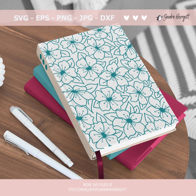Floral Seamless Pattern SVG DXF PNG Eps Jpg Flower Cricut - Etsy