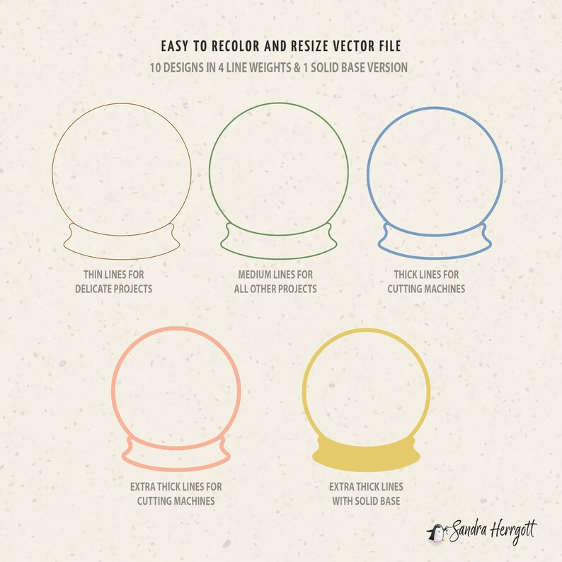 Snow Globe Shape Plotter File Svg Dxf Png Pdf Eps Jpg Cricut Silhouette ...