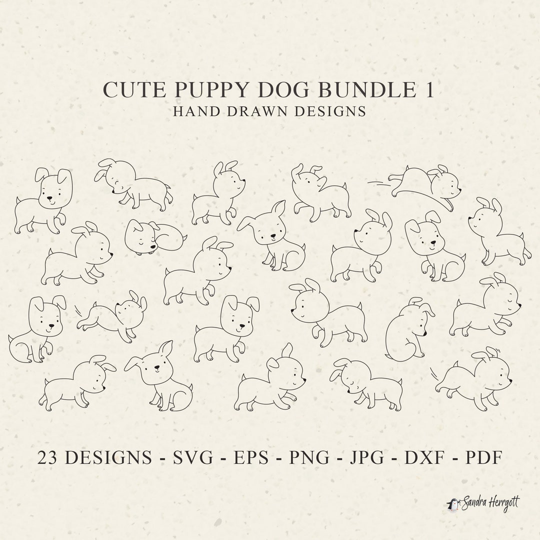 Puppy Dog Plotter File Svg Png Dxf Eps Pdf Jpg Cute Pet Cricut Baby ...
