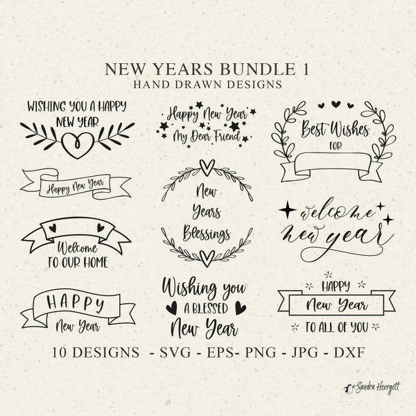New Years Svg - Etsy