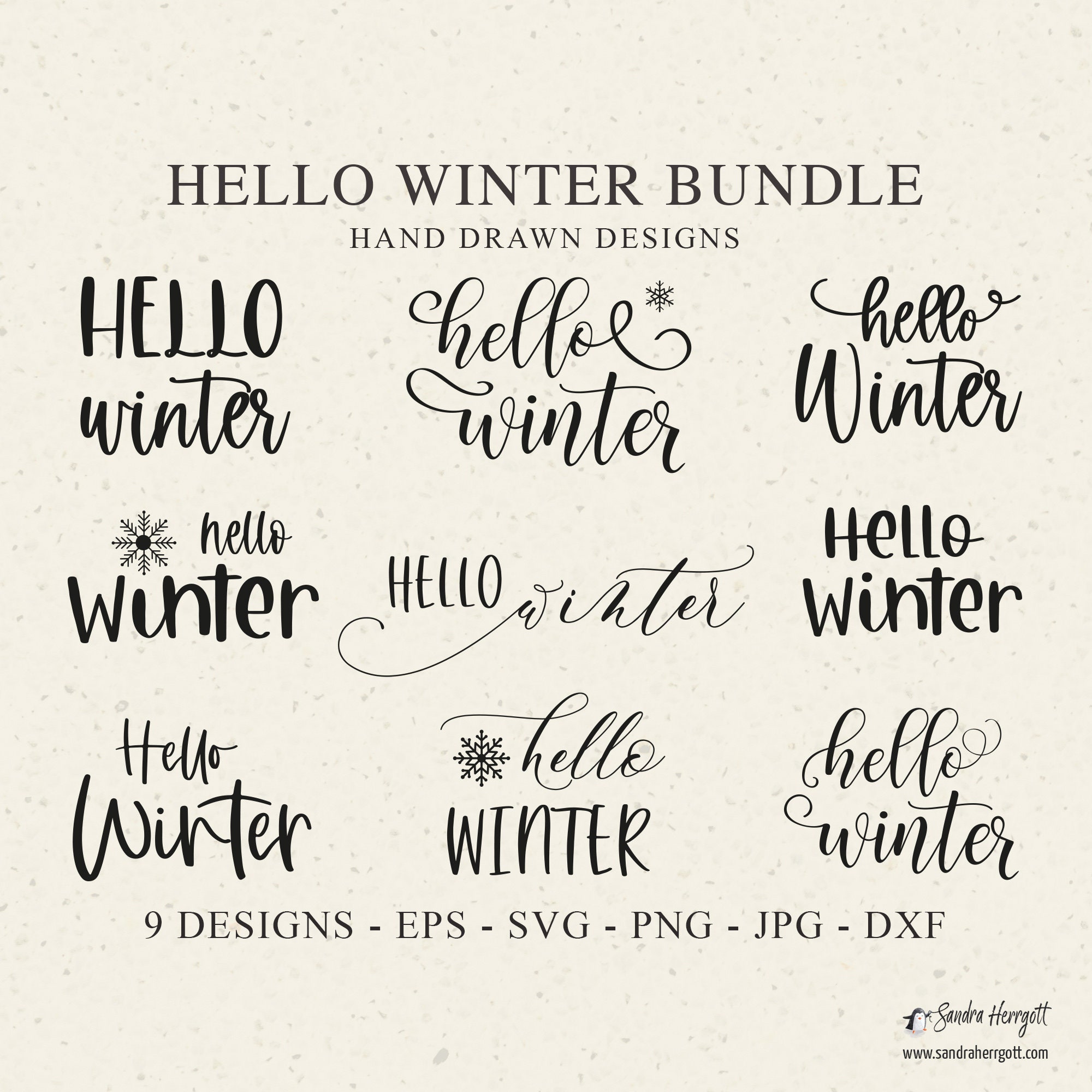 Hello Winter Svg Winter Svg Bundle Hello Winter Cut File - Etsy