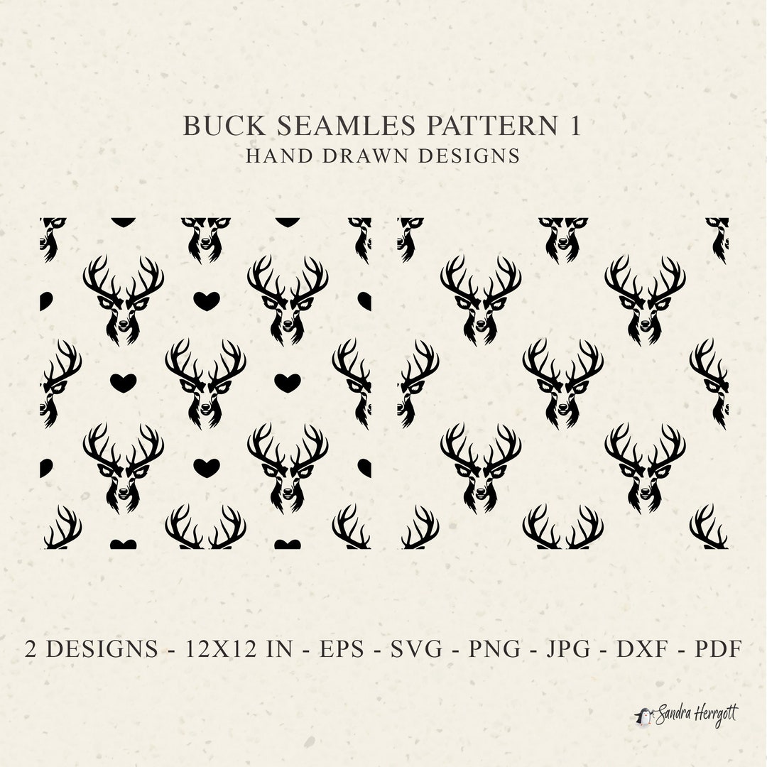 Buck Seamless Pattern Svg Dxf Png Jpg Animal Cricut Background Plotter ...
