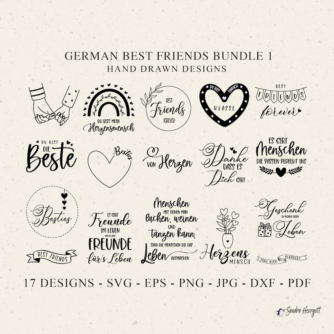 German Best Friend Plotter File Svg Dxf Png Jpg Pdf Friendship Cricut ...