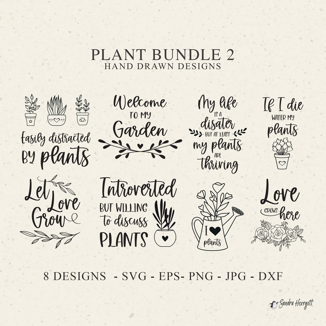 Plant Plotter File Svg Bundle Dxf Png Jpg Let Love Grow - Etsy Canada