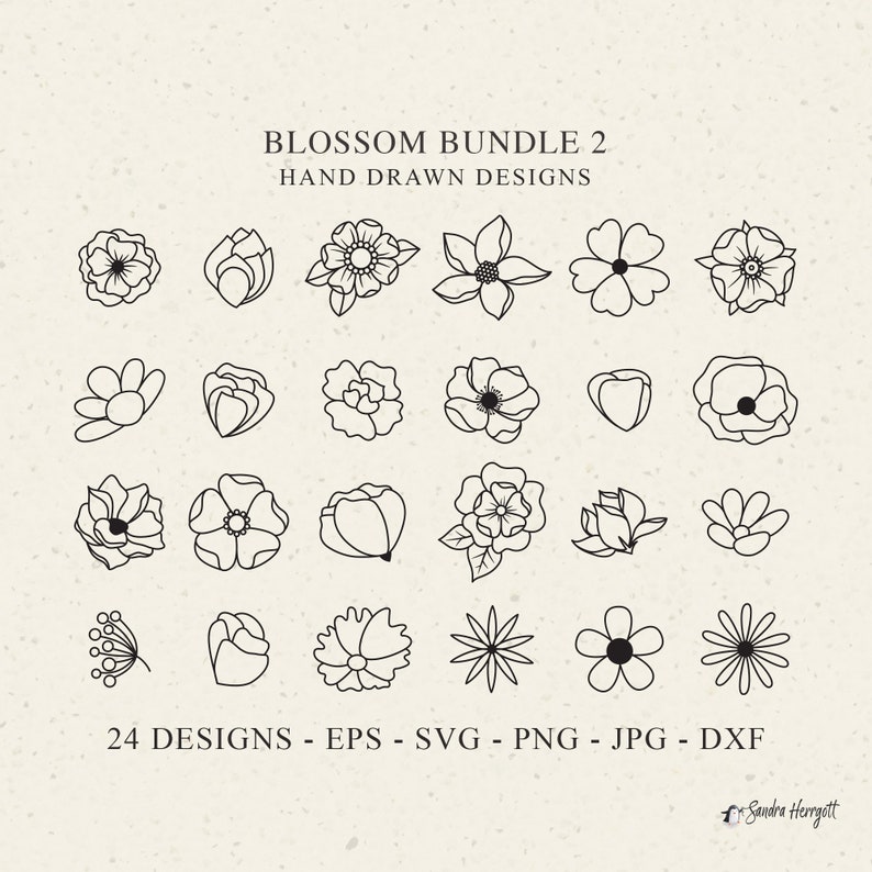 Blüte Plotterdatei SVG DXF PNG Floral Cricut Blume Silhouette - Etsy.de