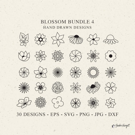 Blüte Plotterdatei SVG DXF PNG Floral Cricut Blumen Silhouette - Etsy ...