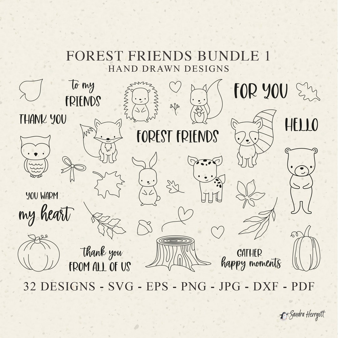 Forest Friends Svg Bundle, Forest Animal Svg, Forest Animal Cricut ...
