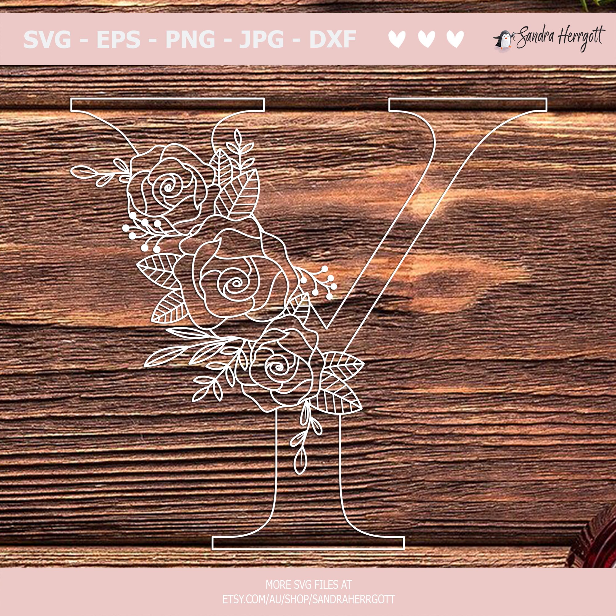 Rose Alphabet Plotter File Svg Dxf Eps Png Jpg Letter & Number Cricut ...