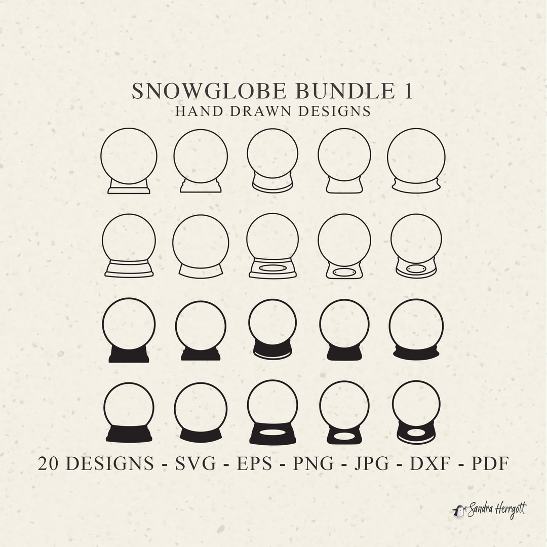 Snow Globe Shape Plotter File Svg Dxf Png Pdf Eps Jpg Cricut Silhouette ...