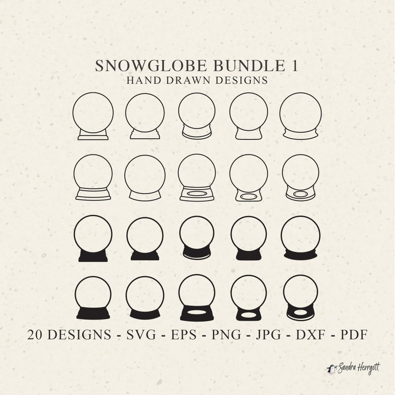 Snow Globe Shape Plotter File Svg Dxf Png Pdf Eps Jpg Cricut Silhouette ...