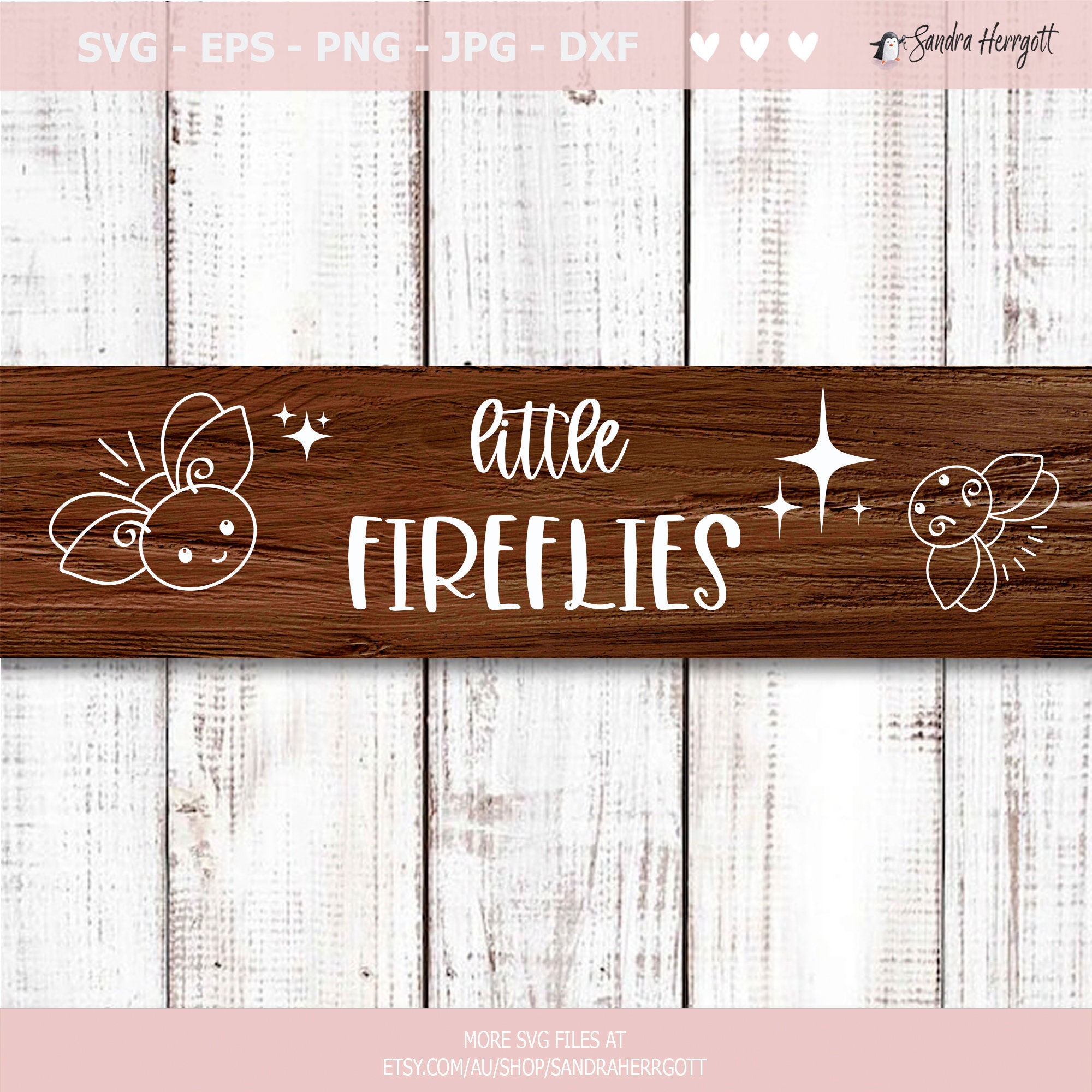 Little Fireflies SVG Bundle DXF PNG Moon Stars Heart Banner - Etsy ...