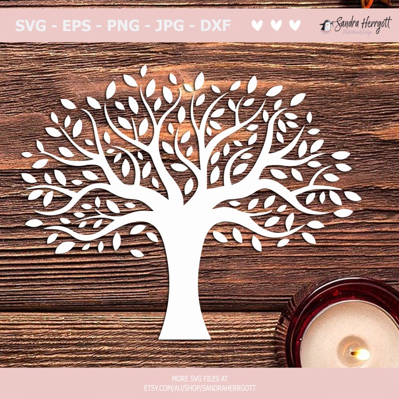 Oak Tree Plotter File SVG DXF PNG Leaves Cricut Brother Canvas - Etsy