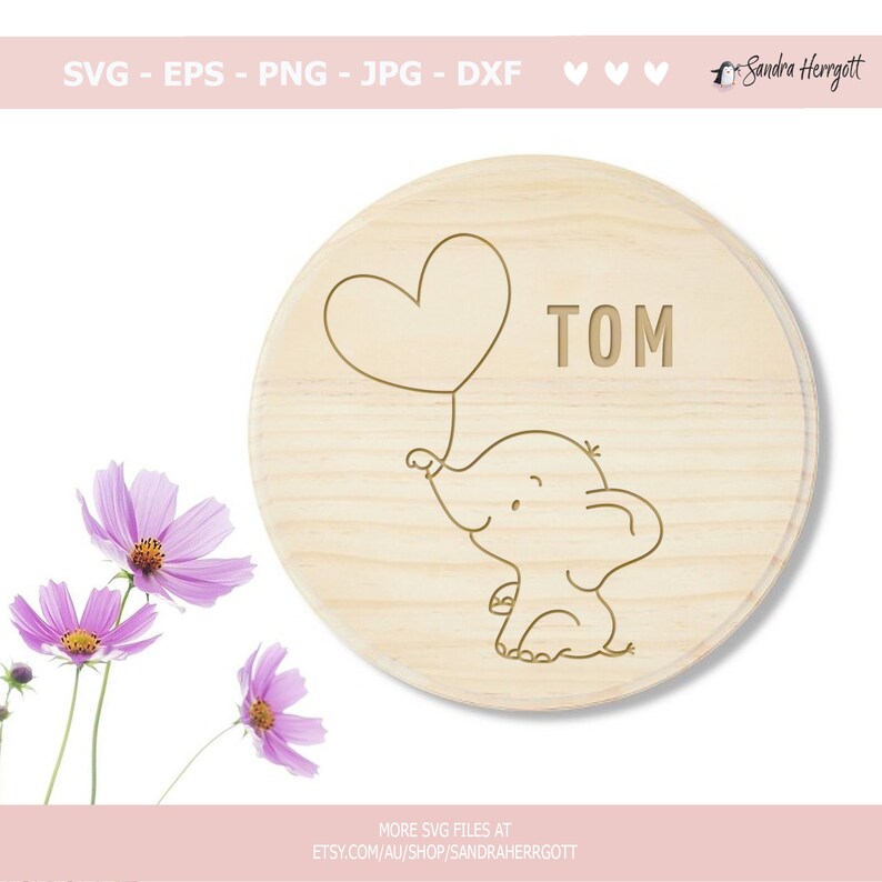 Baby Elephant Plotter File Svg Dxf Png Jpg Pdf Safari Cricut - Etsy