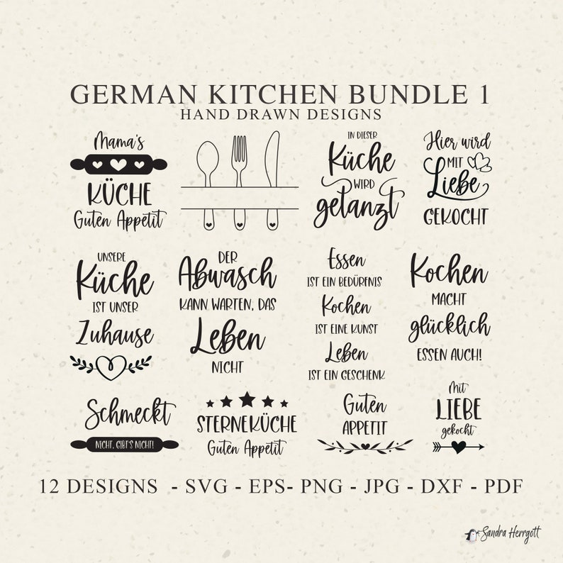 German Kitchen Plotter File Svg Dxf Png Eps Jpg Cooking Cricut - Etsy
