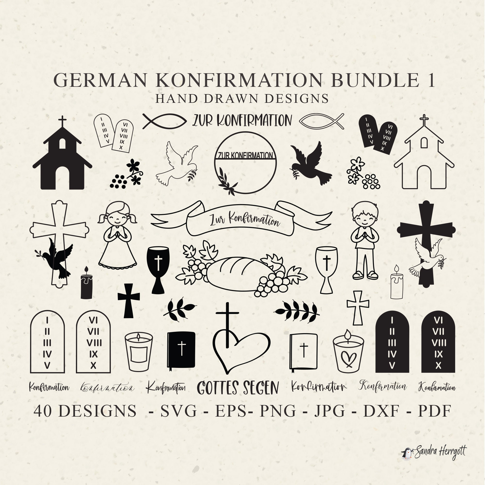 German Konfirmation Plotter File Svg Dxf Png Pdf Eps Dove Fish - Etsy ...