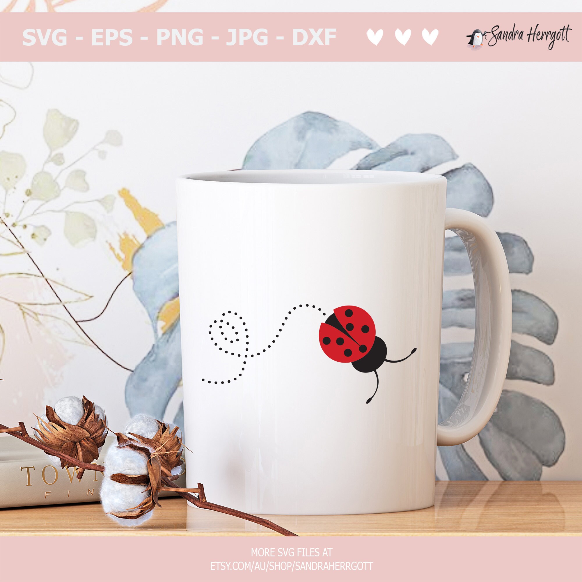 Ladybug Path Plotter File Svg Dxf Png Jpg Insect Cricut Cute Silhouette ...