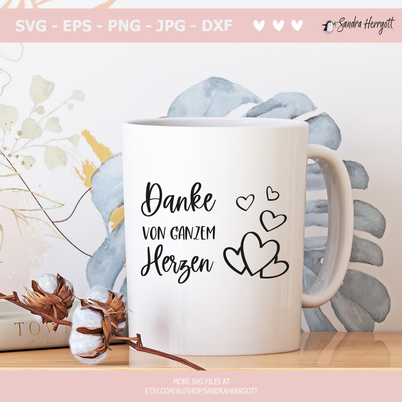 German Danke Plotter File Svg Eps Dxf Bundle Banner Danke Für Alles ...