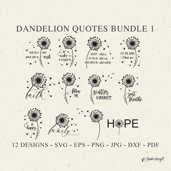 Dandelion Quotes Clipart - Etsy