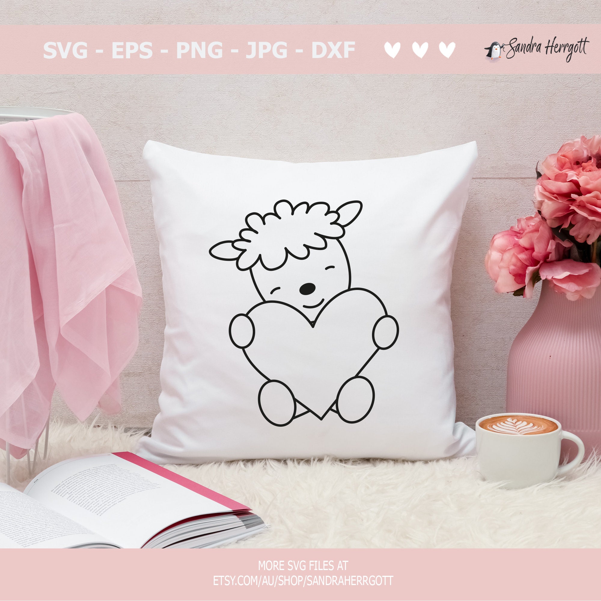 Animal Heart Plotter File SVG DXF Cricut Cute Koala Fox Racoon - Etsy ...