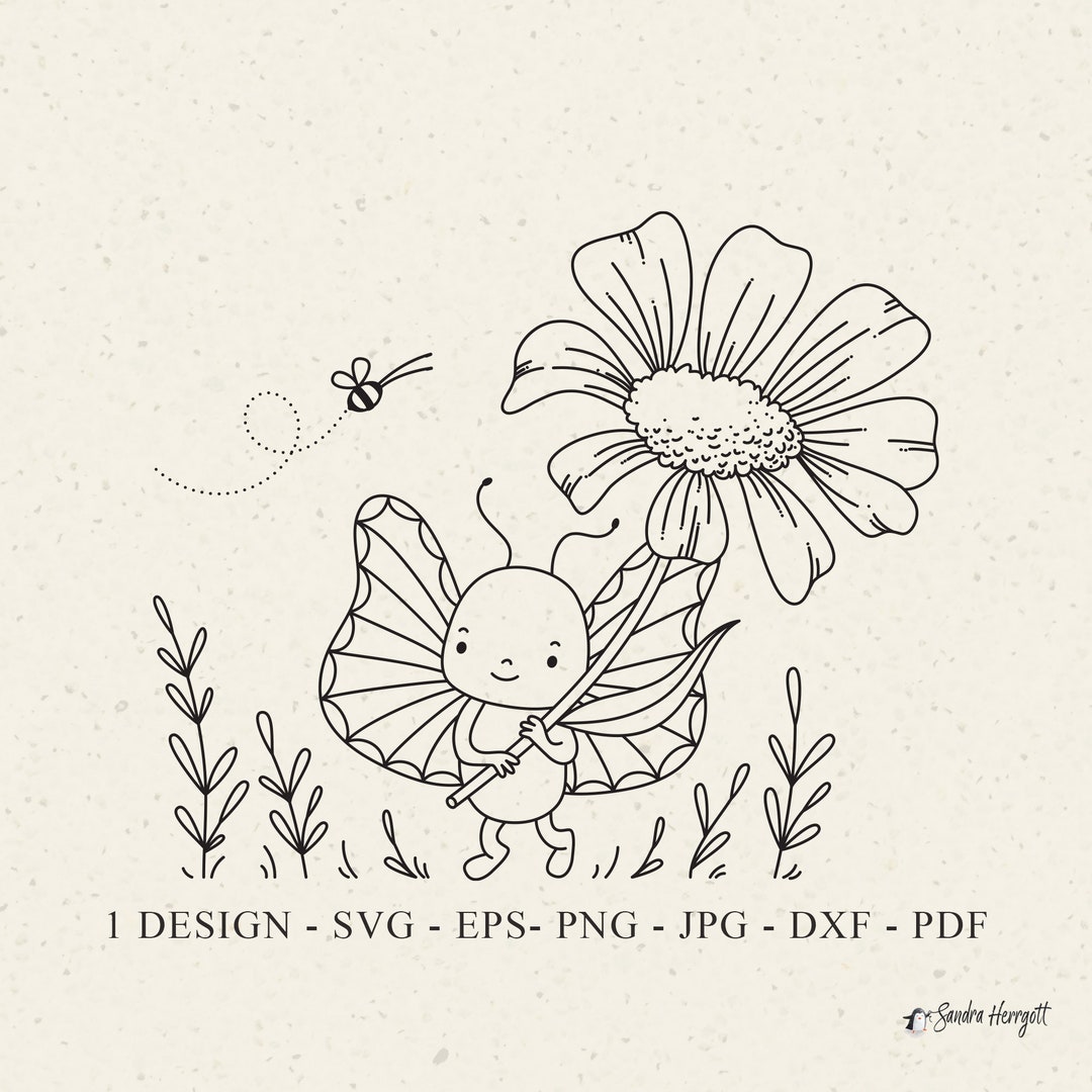 Cute Butterfly Plotter File Svg Dxf Eps Png Jpg Cricut Baby Animal ...