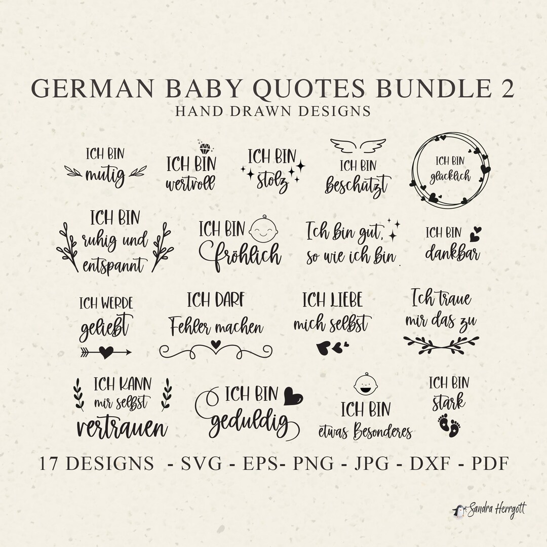 German Baby Quote Plotter File Svg Dxf Png Eps Jpg Pdf Cricut ...