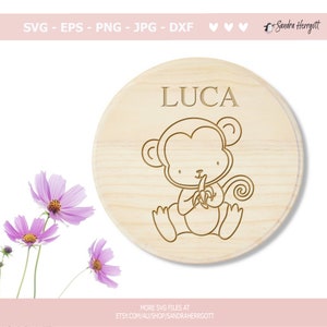 Monkey Plotter File Svg Dxf Png Jpg Pdf Eps Safari Cricut Baby Animal ...