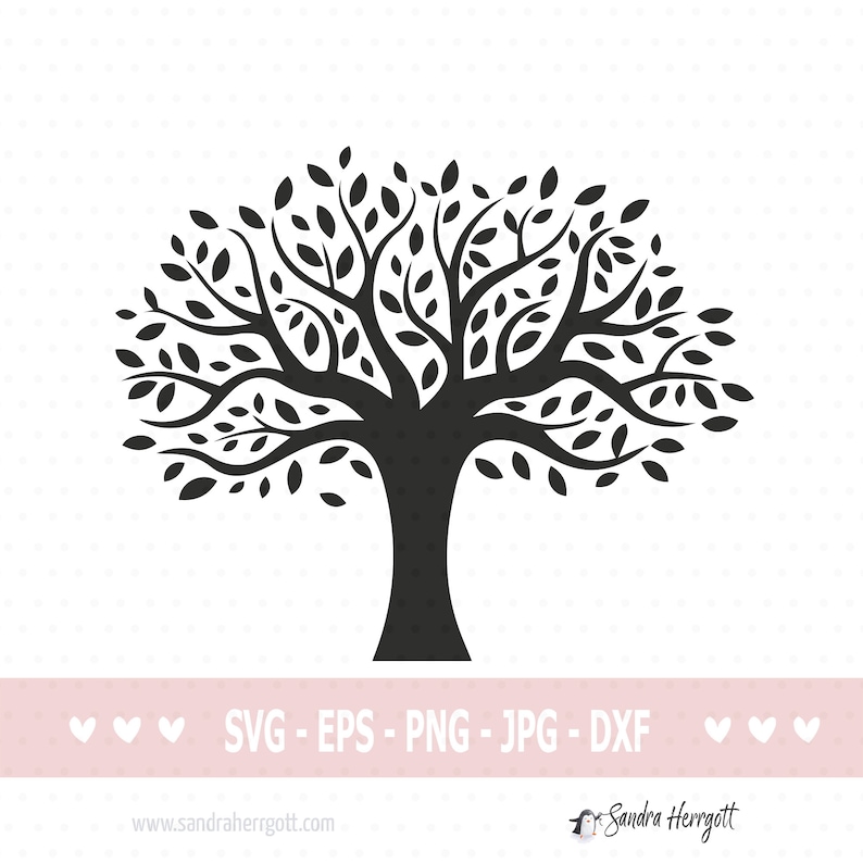 Oak Tree Plotter File SVG DXF PNG Leaves Cricut Brother Canvas - Etsy
