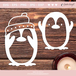 Pinguin Plotterdatei zwart Dxf Png Eps Jpg Winter Cricut Baby Tier Clipart Süße Silhouette ...
