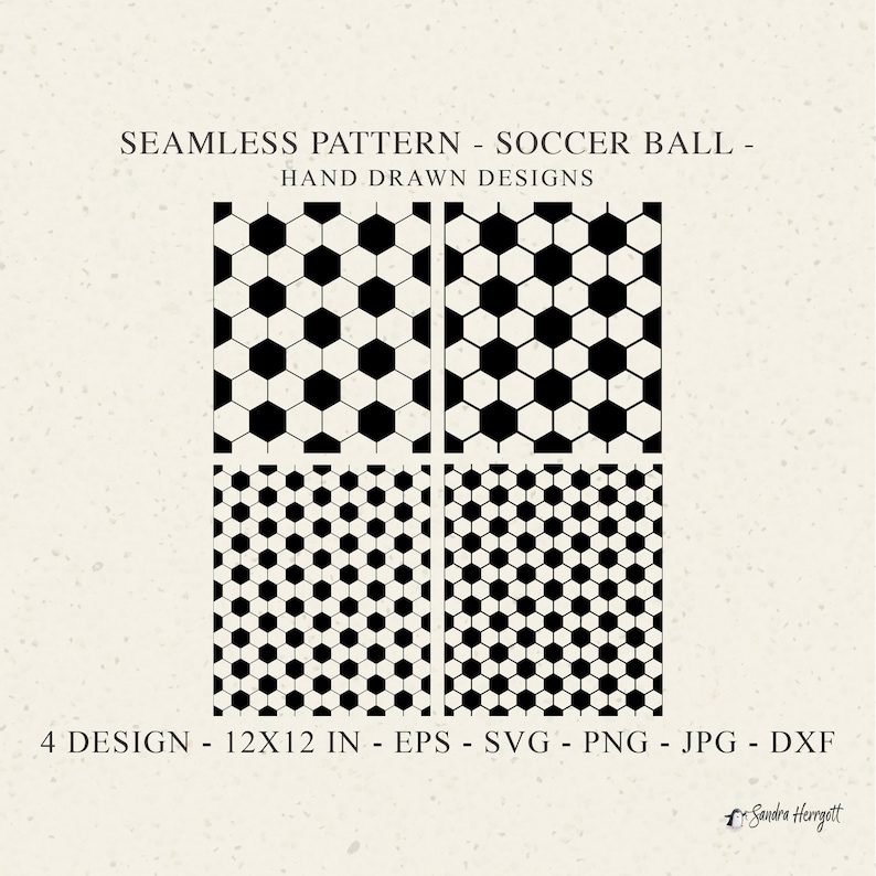 Soccer Ball Seamless Pattern Svg Dxf Png Jpg Sport Cricut Background ...