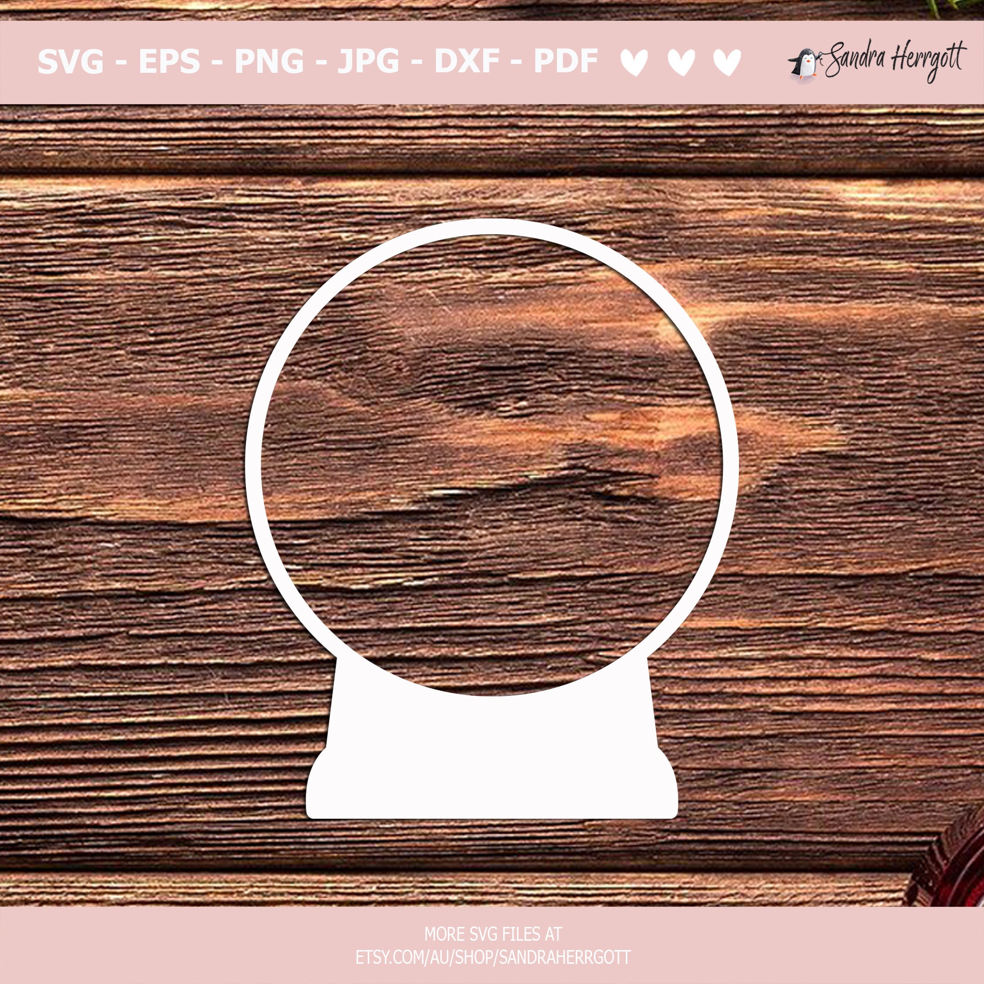 Snow Globe Shape Plotter File Svg Dxf Png Pdf Eps Jpg Cricut Silhouette ...