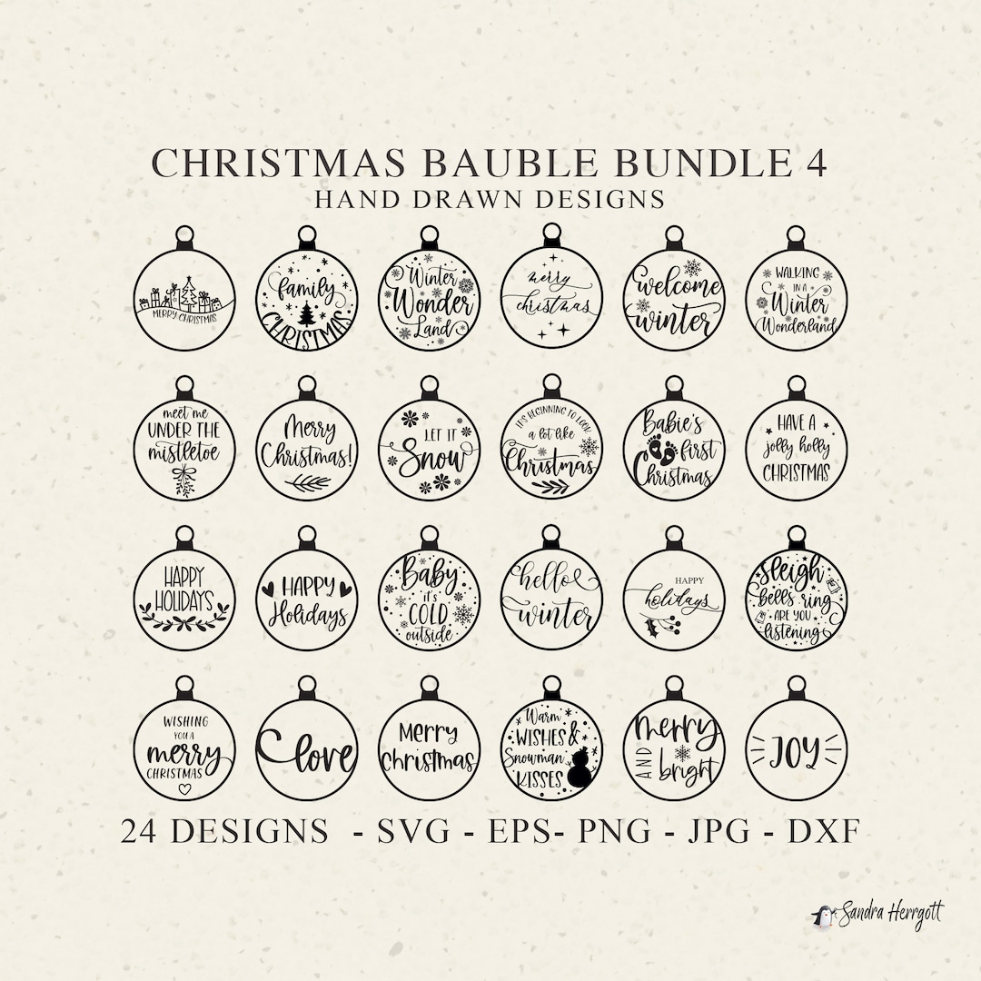 Weihnachtskugel Plotterdatei Dxf Png Jpg Eps Winter Cricut xmas Laser Cut Datei fröhlich und ...