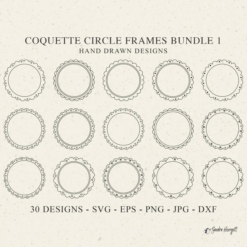 Ribbon Circle Frame Plotter File Svg Dxf Png Jpg Pdf Eps Coquette Bow ...