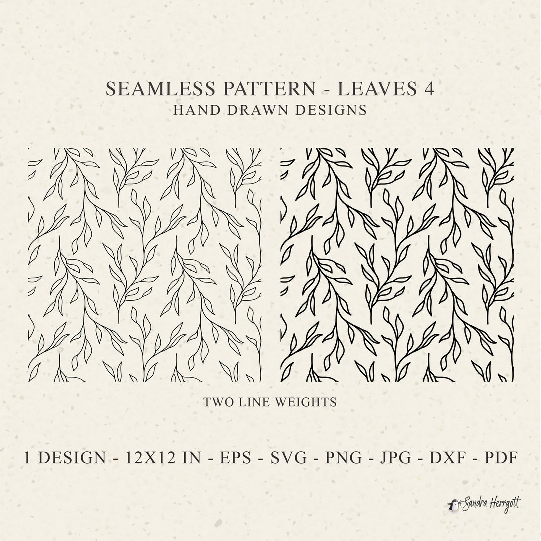 Leaf Trail Pattern Svg Dxf Png Eps Jpg Pdf Fall Cricut Autumn ...