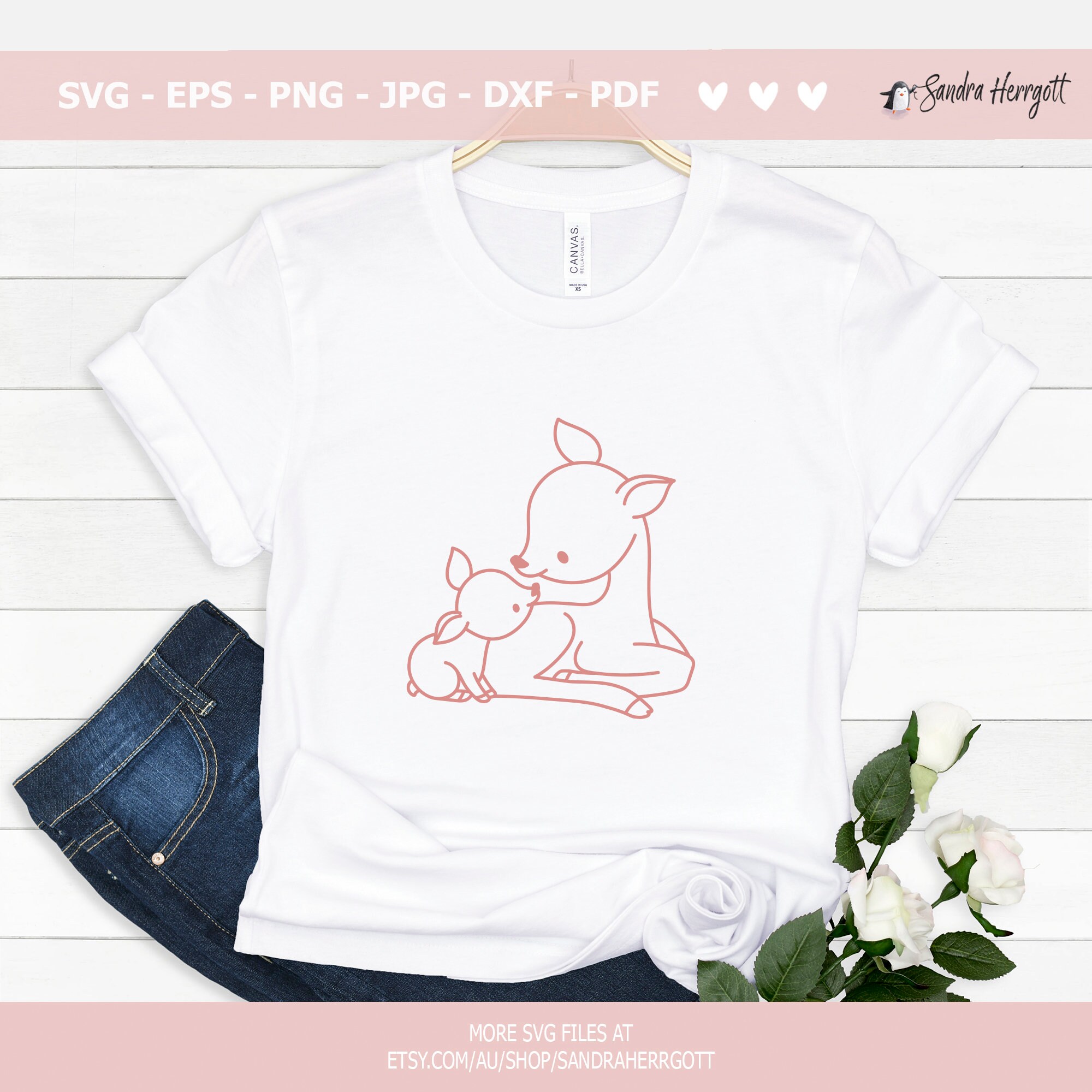 Doe Fawn Plotter File Svg Dxf Png Jpg Pdf Eps Cute Deer Cricut Forest ...