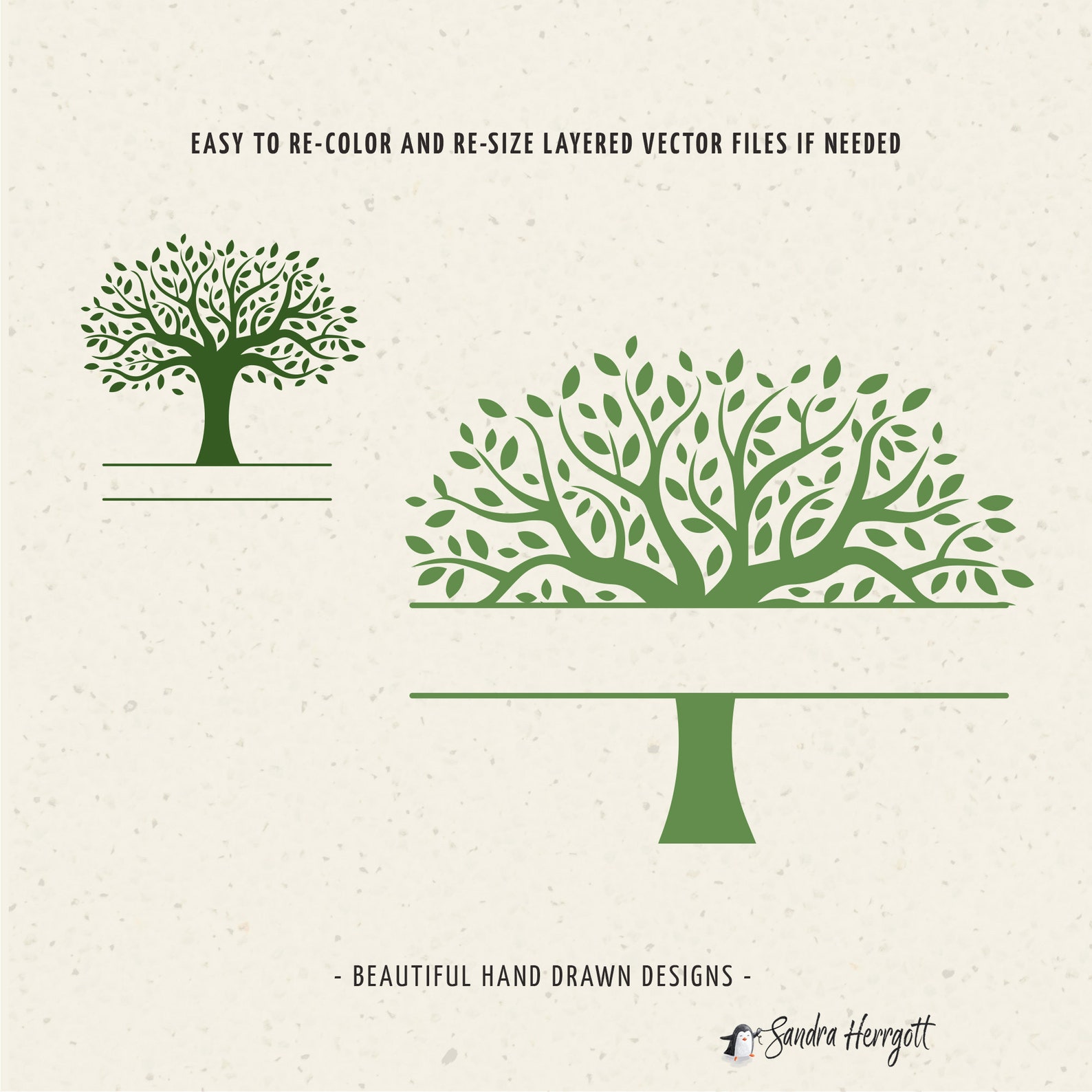 Split Tree Plotter File SVG DXF PNG Oak Cricut Family Olive - Etsy