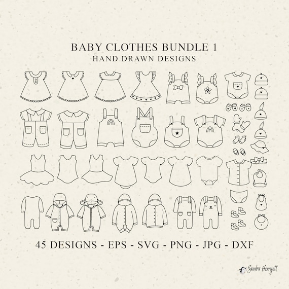 Baby Clothes Plotter File SVG DXF PNG Infant Cricut Child - Etsy