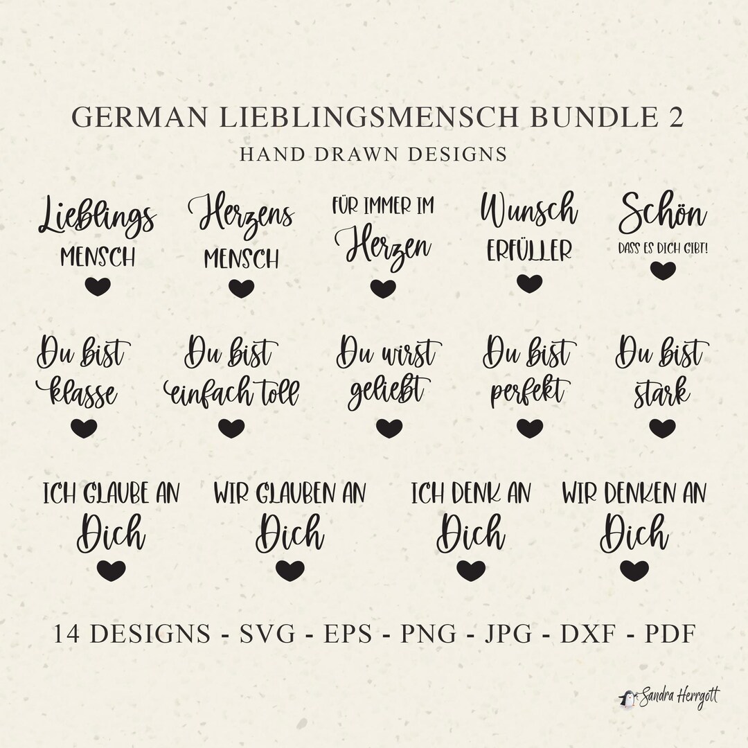 German Favourite Person Svg Dxf Png Pdf Jpg From My Heart Cricut You ...