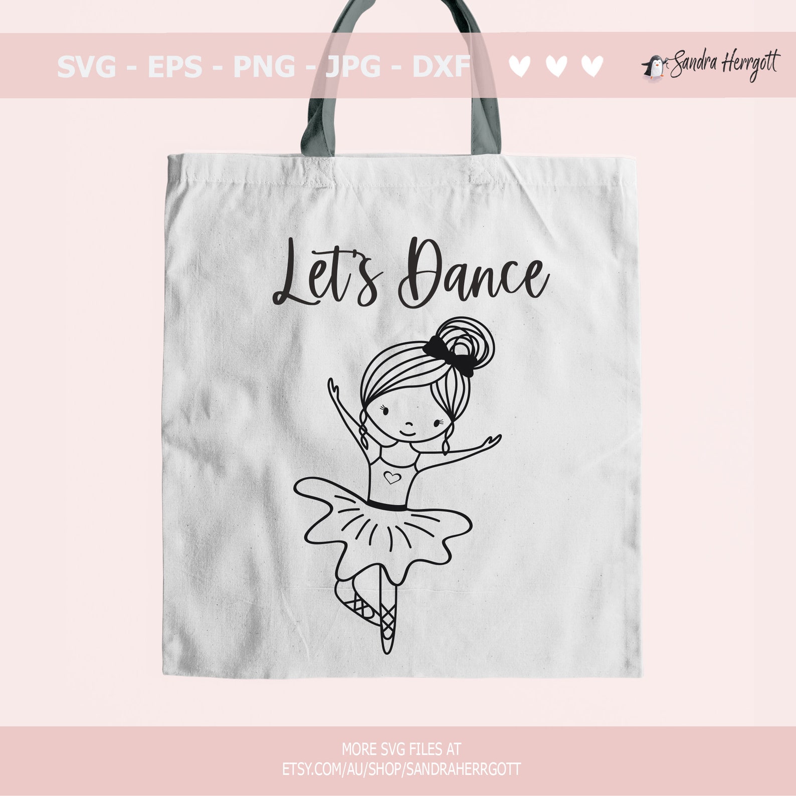 Cute Ballerina Plotter File Svg Dxf Png Eps Jpg Dance Ballet Dancer ...