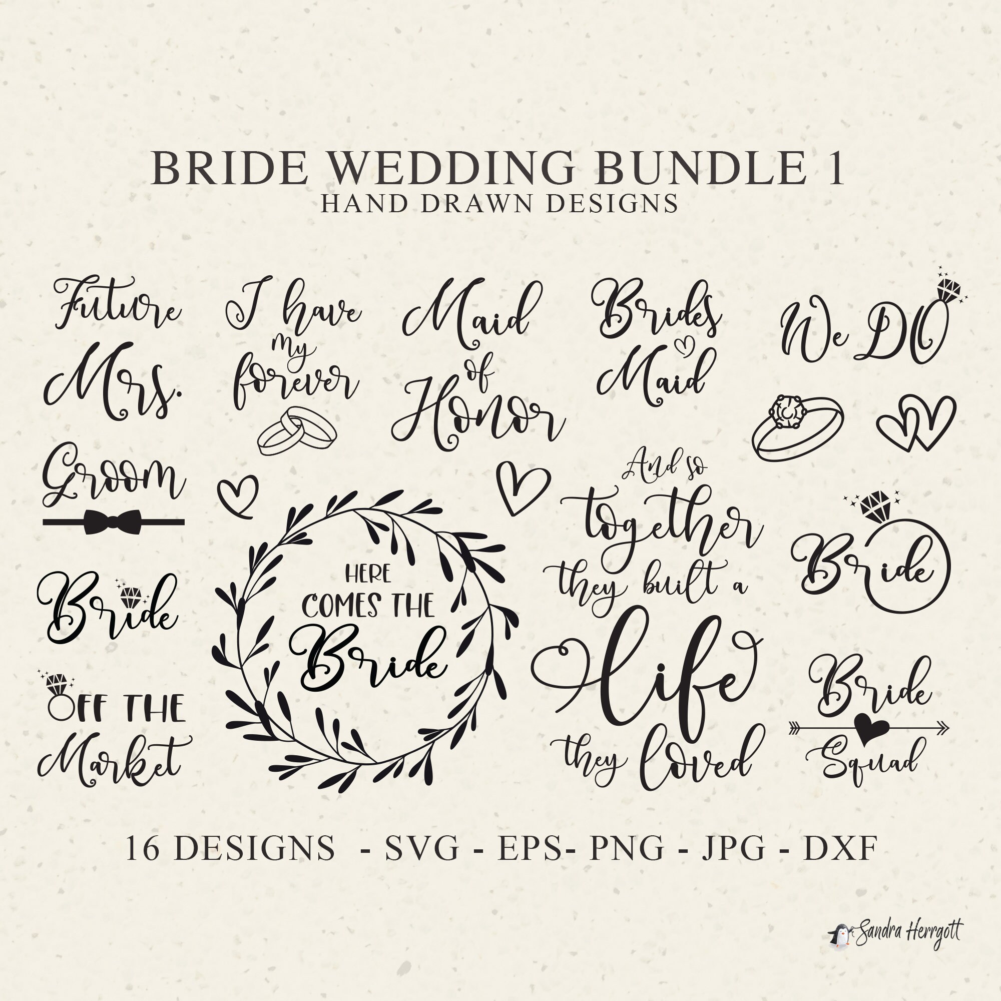 Bride Wedding Plotter File Svg Dxf Png Jpg Marriage Cricut - Etsy