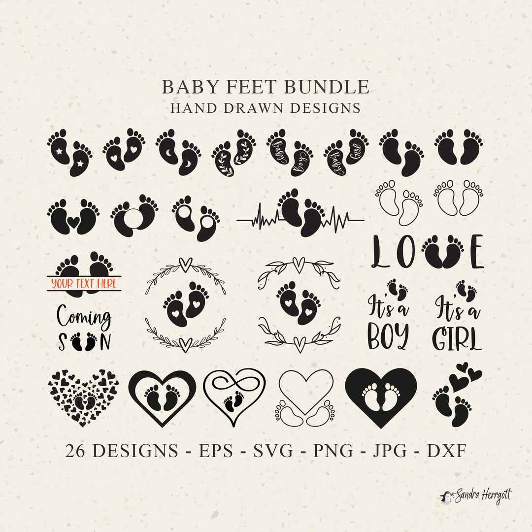Baby Feet Plotter File Svg Dxf Png Coming Soon Cricut Love Heart ...