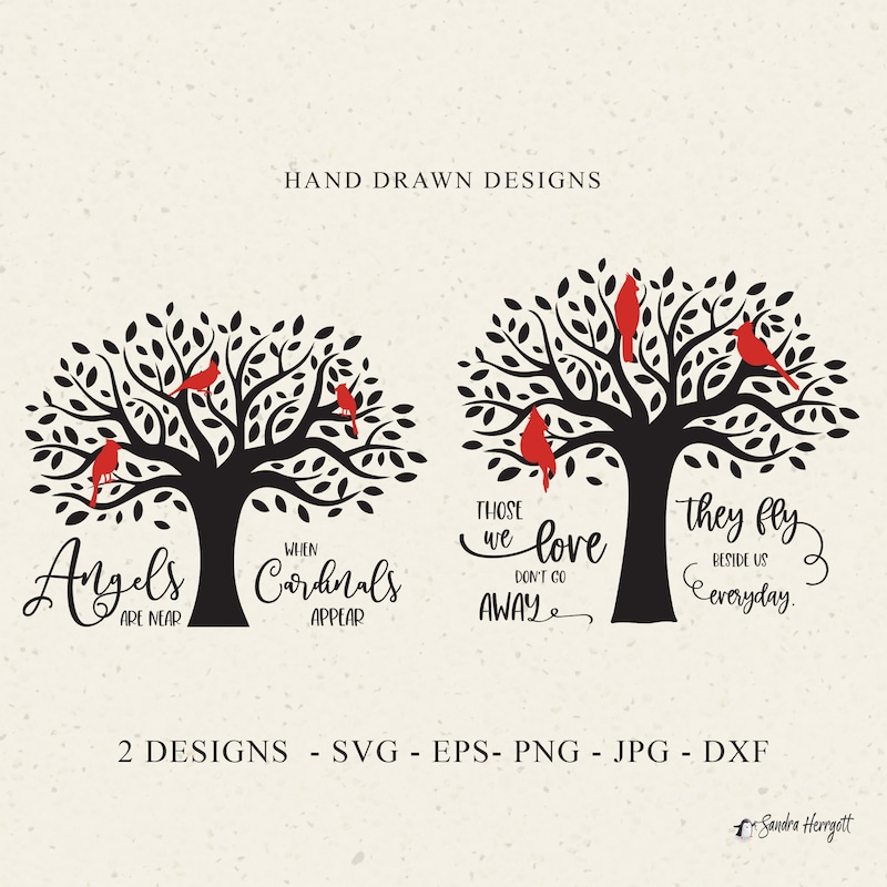 Tree With Cardinal Svg - Etsy