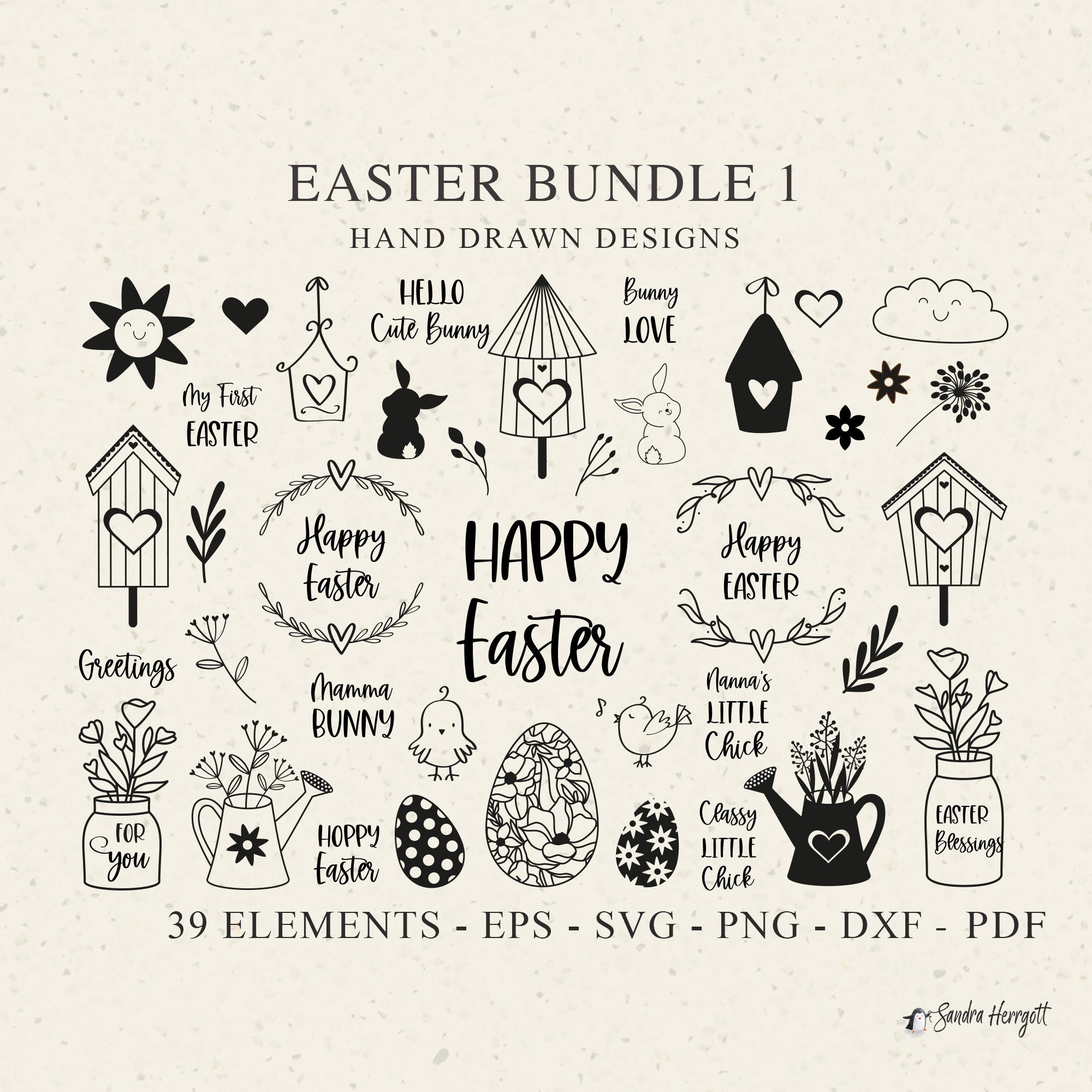 Easter Plotter File SVG DXF PNG Spring Bunny Chick Heart - Etsy Australia