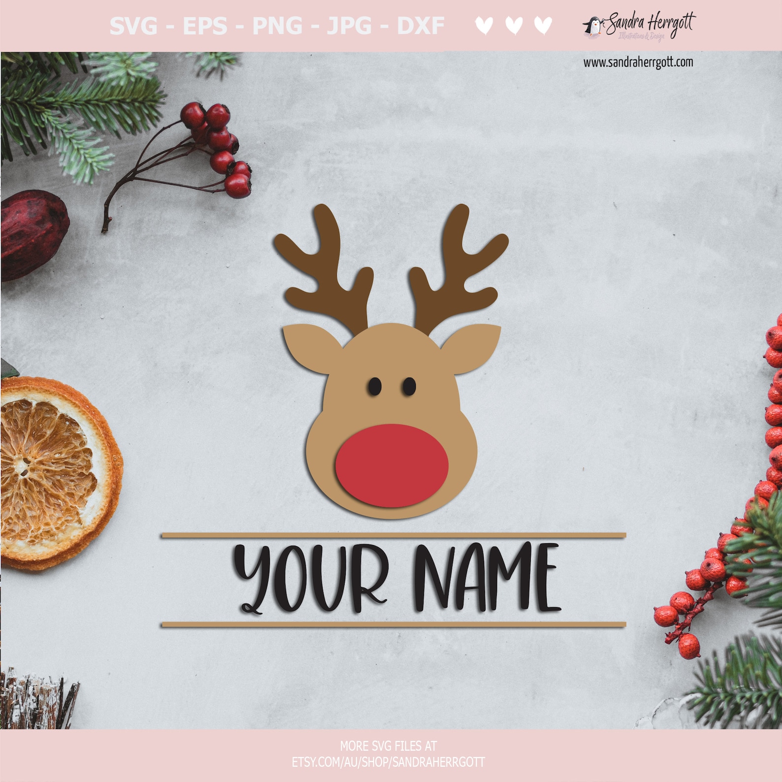 Reindeer Svg Bundle Reindeer Name Svg Rudolph Svg Reindeer | Etsy