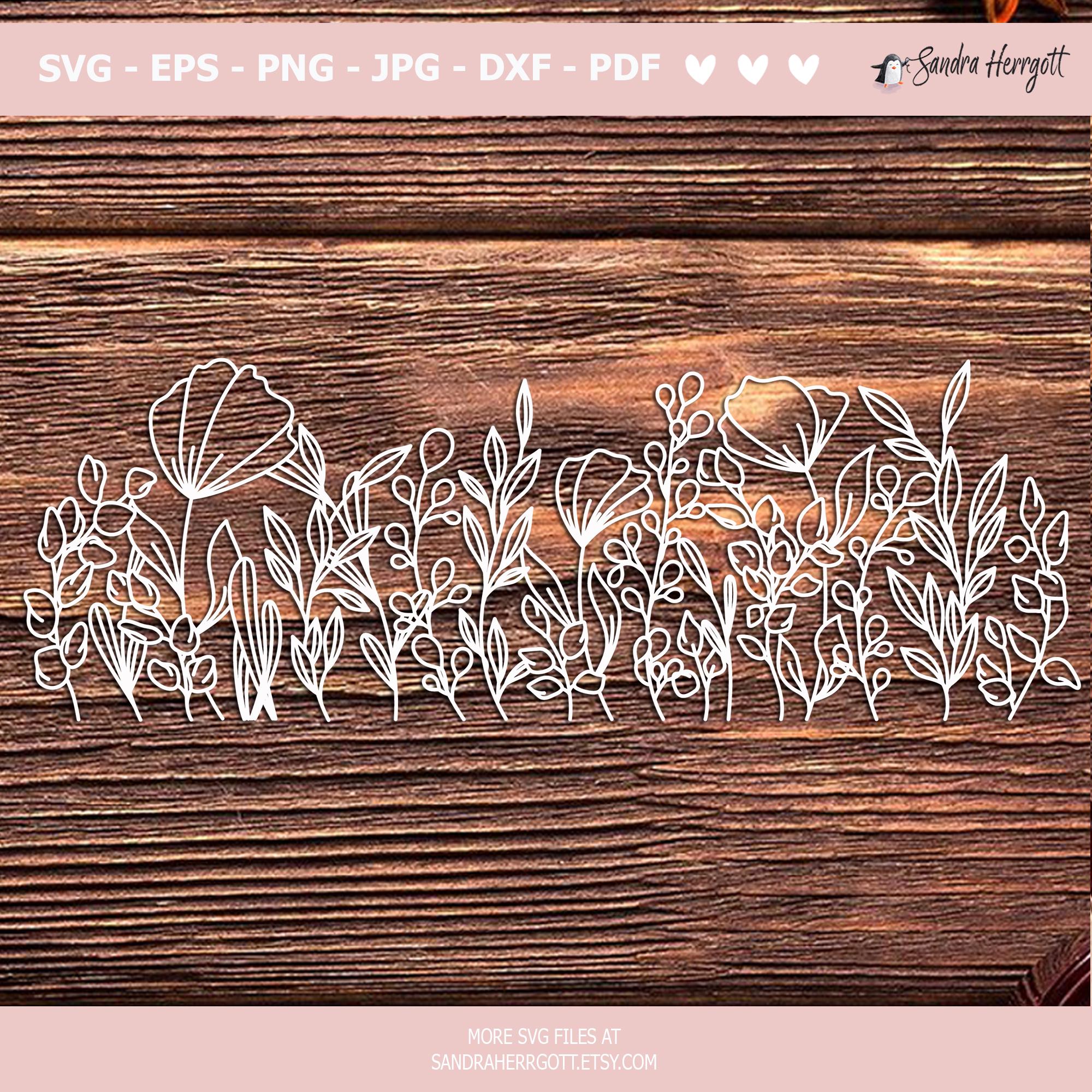 Wildflower Meadow Plotter File Svg Dxf Png Jpg Garden Plant Cricut ...