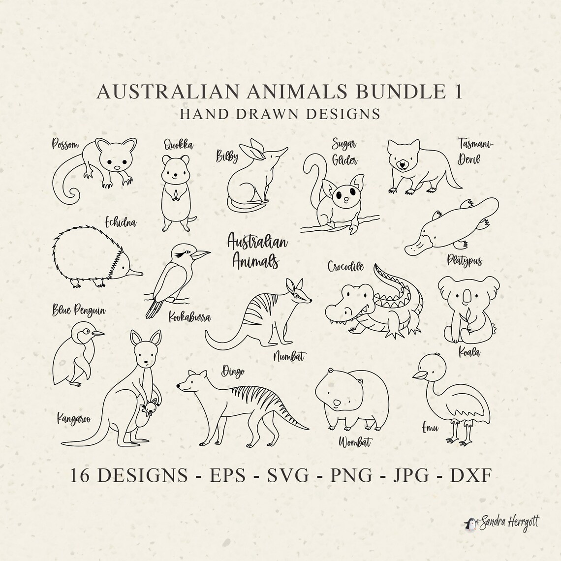 Australian Animal Plotter File Svg Dxf Png Jpg Cute Aussi Baby Possum ...