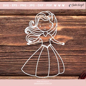 Little Princess Plotter File Svg Dxf Png Jpg Cartoon Cricut Girl ...