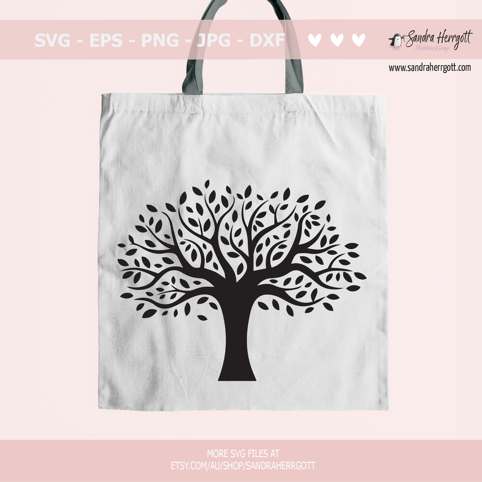 Oak Tree Plotter File SVG DXF PNG Leaves Cricut Brother Canvas ...