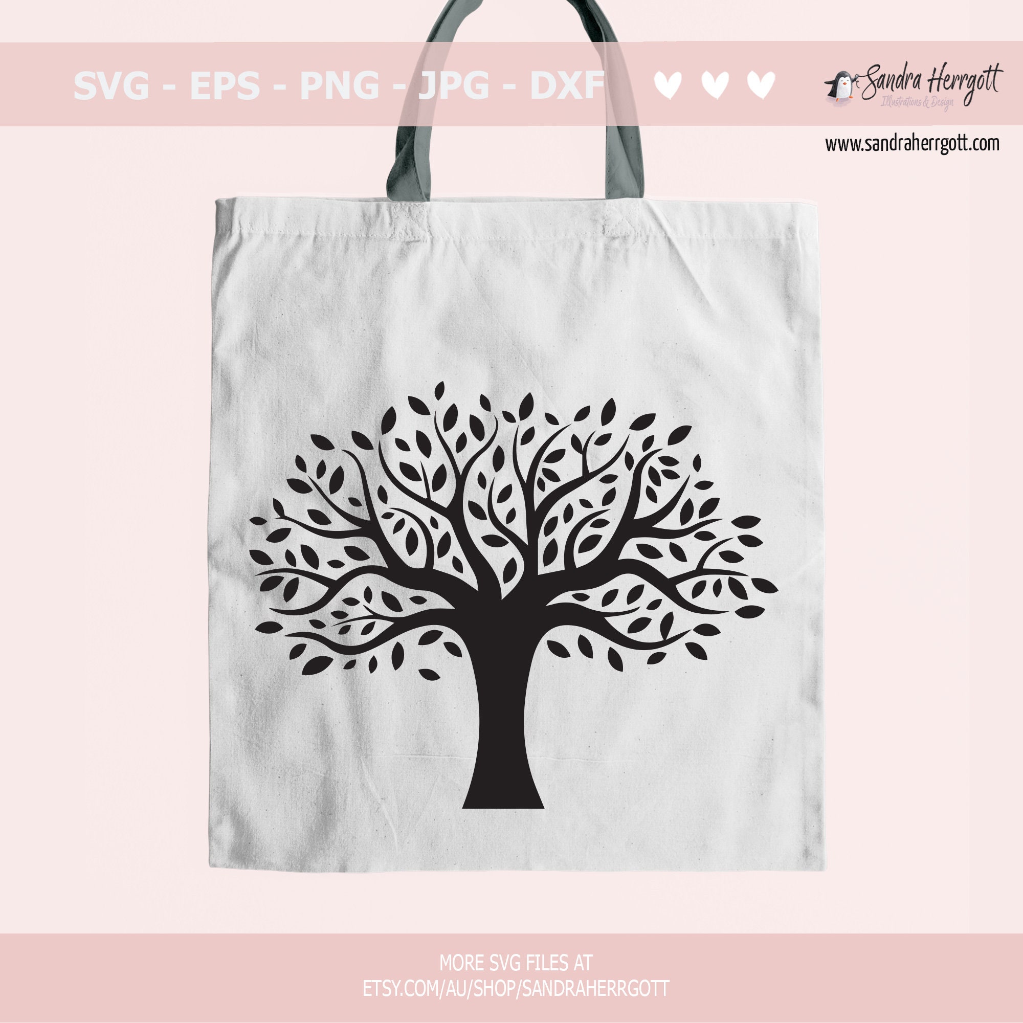 Oak Tree Plotter File SVG DXF PNG Leaves Cricut Brother Canvas ...