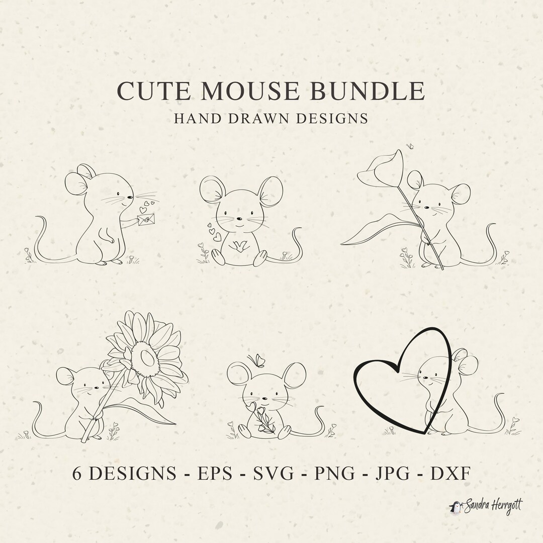 Little Mouse Svg Bundle - Animals Cut File, Cute Cutting File ...